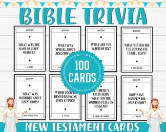 New Testament Bible Trivia Cards Bible Trivia Questions Printable Bible ...