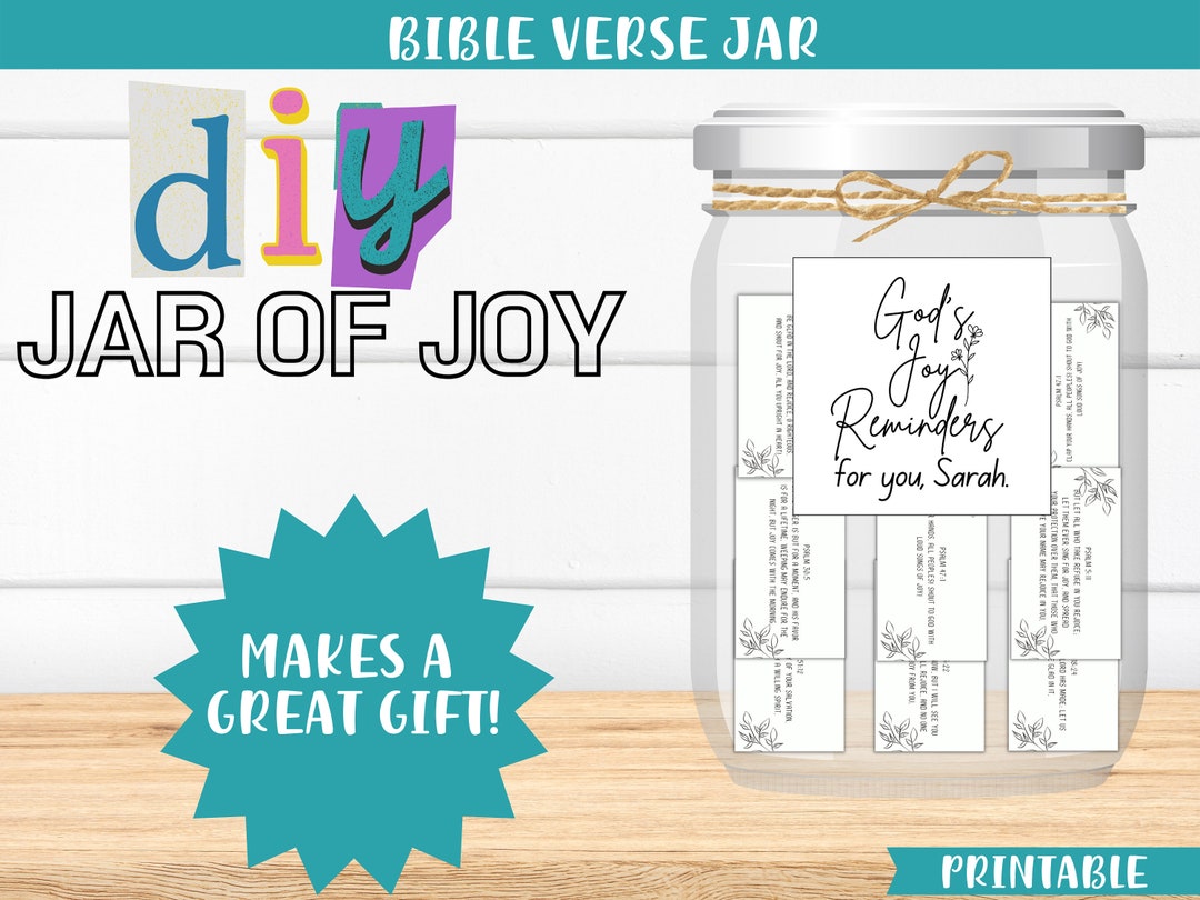 Bible Verse Jar | DIY JAR of JOY | Christian Gift for Encouragement ...