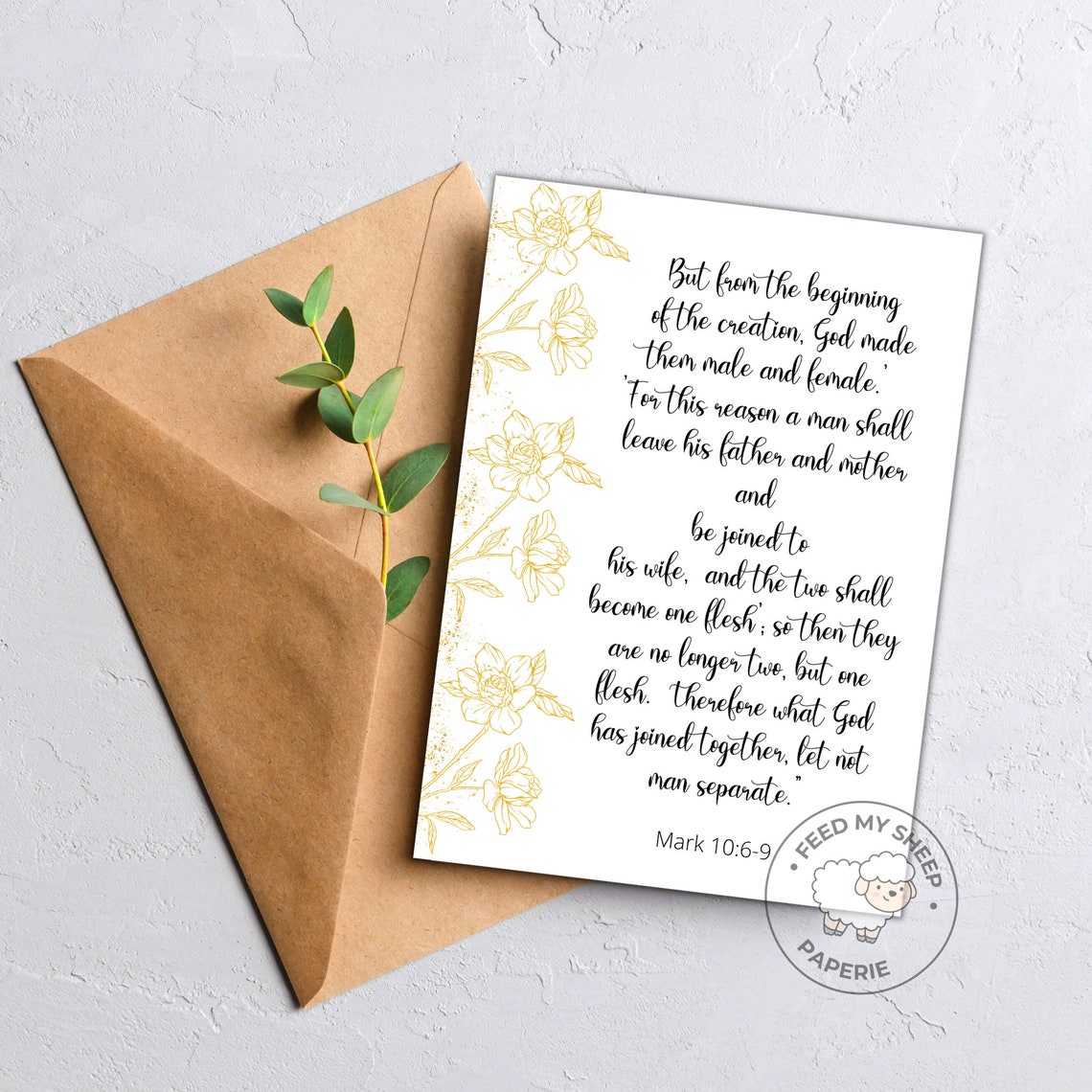 Christian Wedding Card Printable Wedding Card Christian Wedding Gift ...