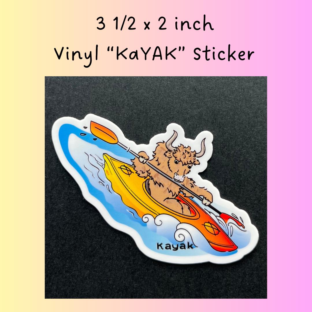 Kayak Sticker, Yak Sticker, Vinyl Sticker, Water Resistant Sticker ...