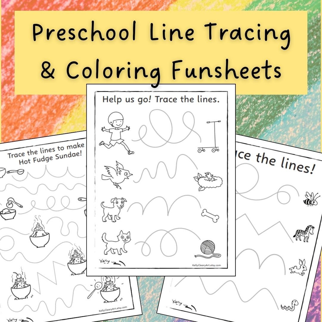Line Tracing Sheets, Preschool Handwriting Practice Worksheets, Prek ...