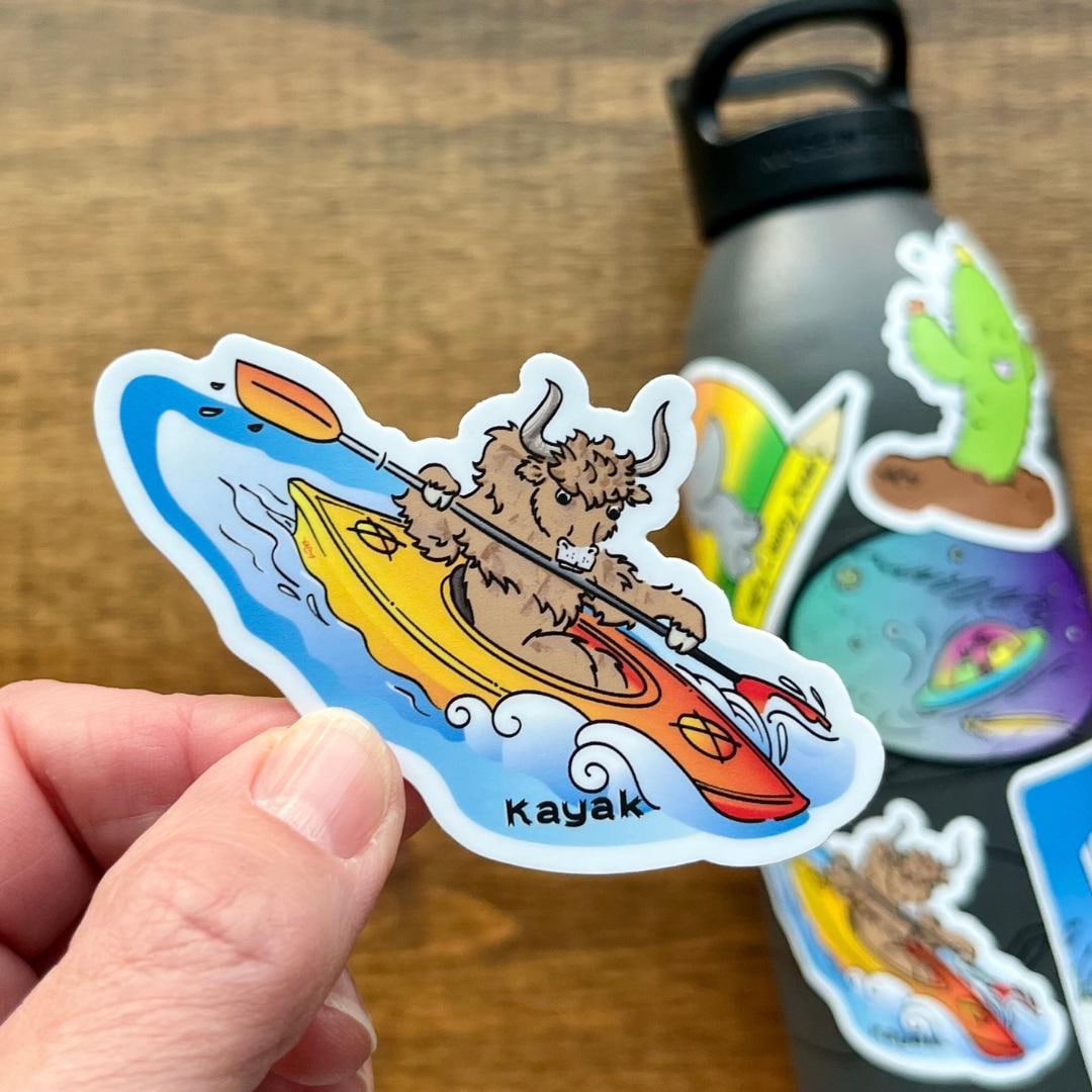 Kayak Sticker, Yak Sticker, Vinyl Sticker, Water Resistant Sticker ...