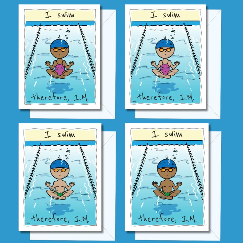 Swimmer Note Card Thank You Card for Swim Coach Thank You Card for Swim ...