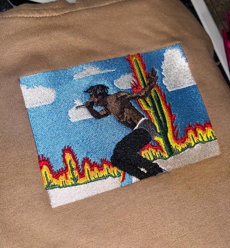 Embroidered Travis Scott Hoodie Rager Rodeo - Etsy
