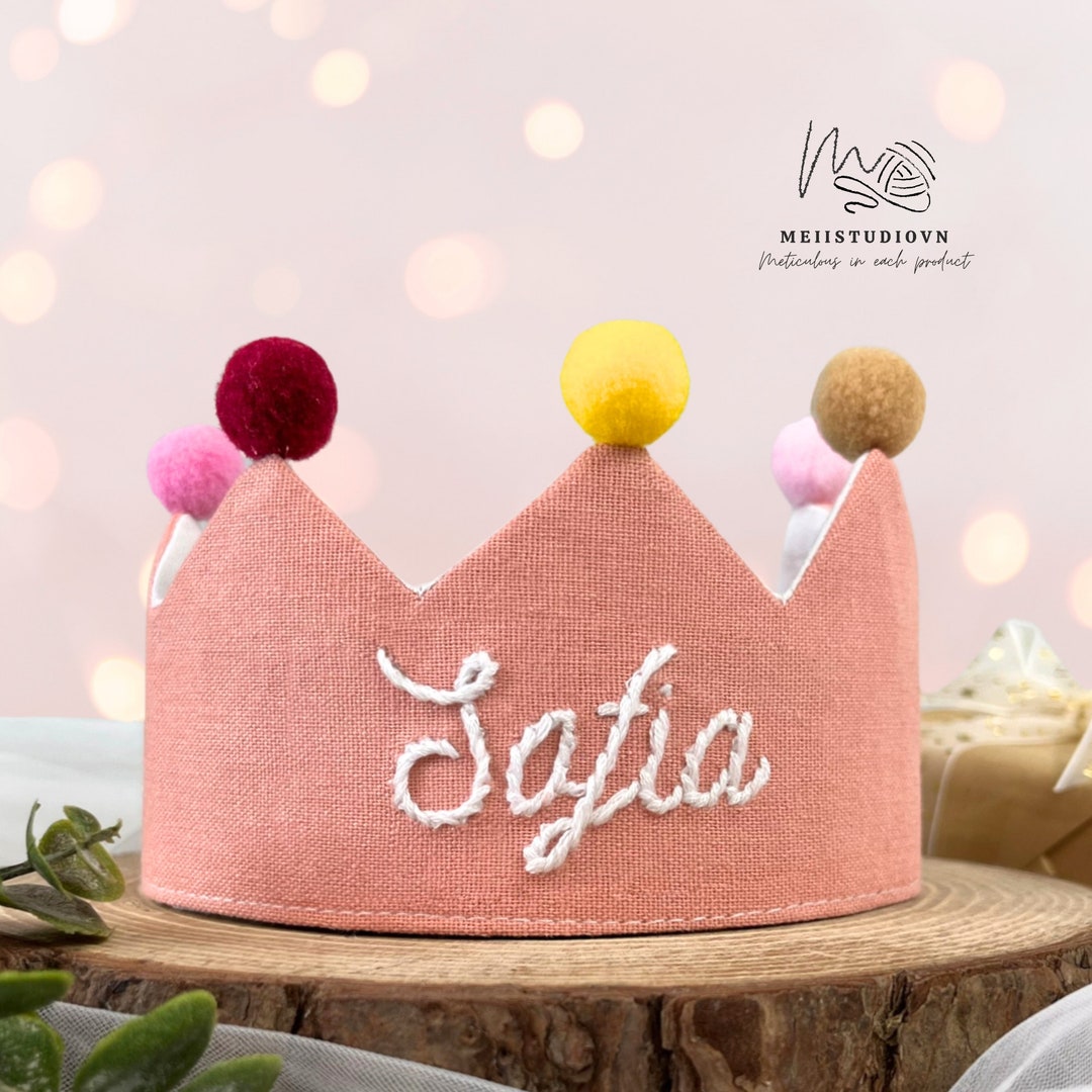 Princess Crown Embroidery Design, Custom Crown for Baby, Birthday Crown ...