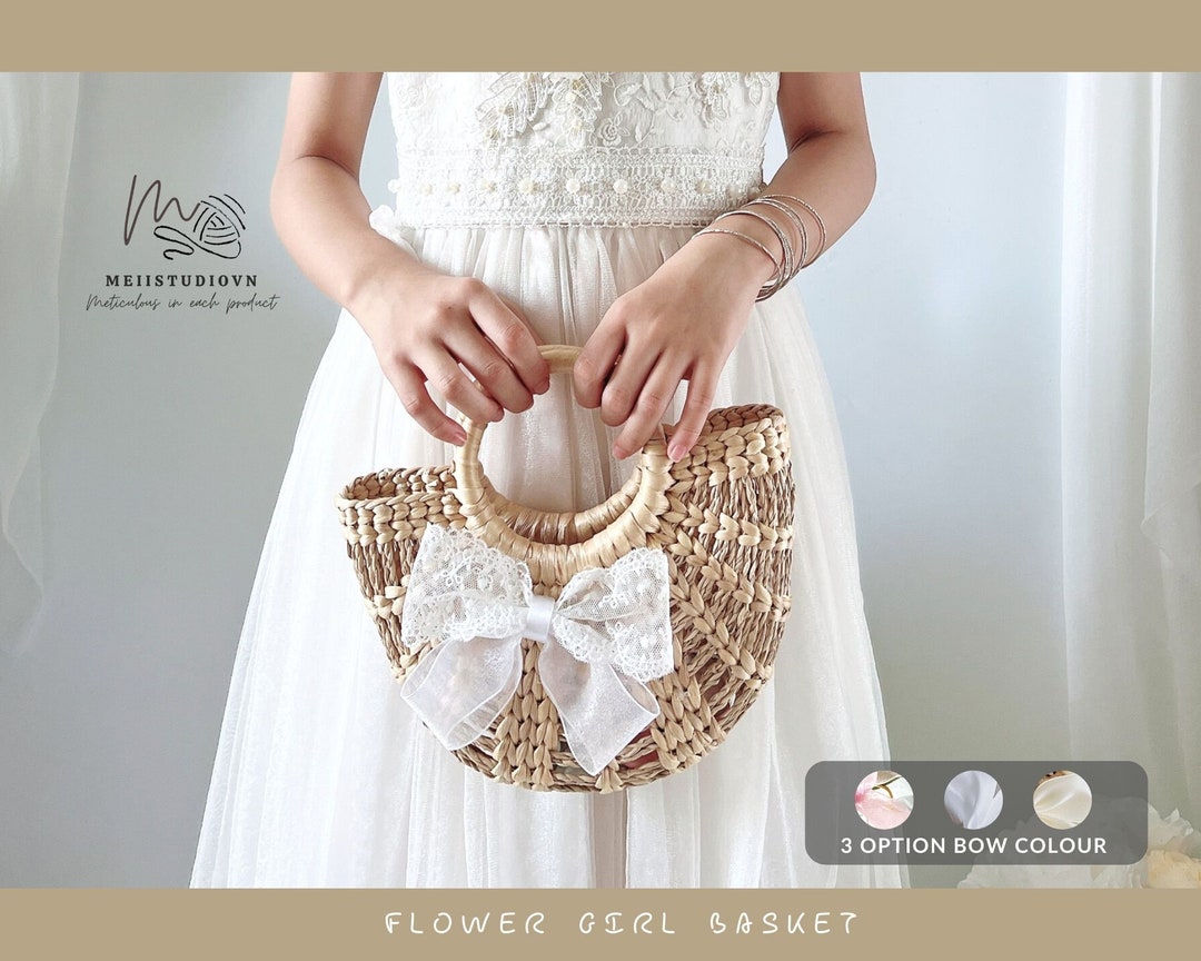 Flower Girl Basket Modern | Flower Girl Basket Boho | Flower Girl Basket | Boho Wedding Decor ...