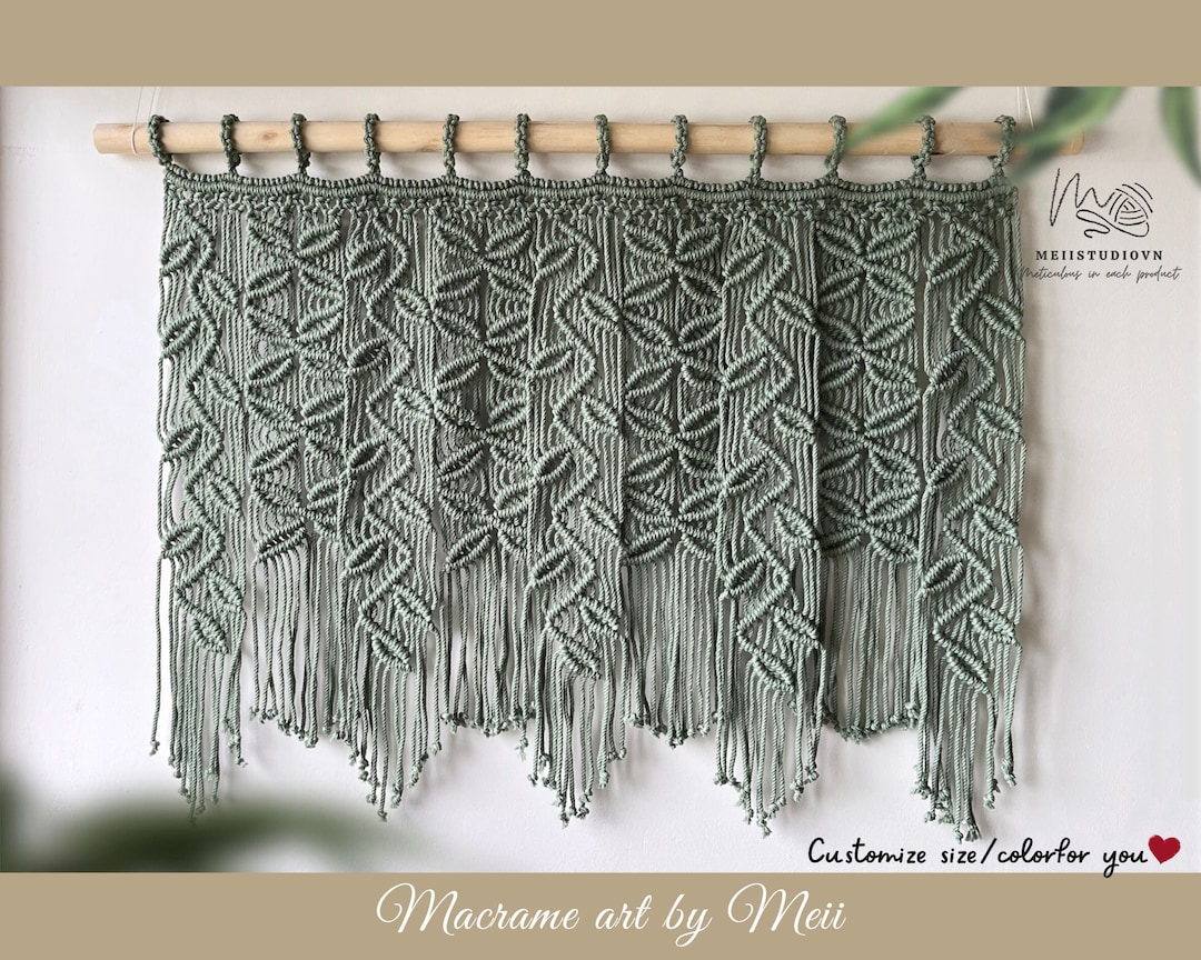 Macrame Valance, Boho Window Curtain, Macrame Curtains, Macrame ...