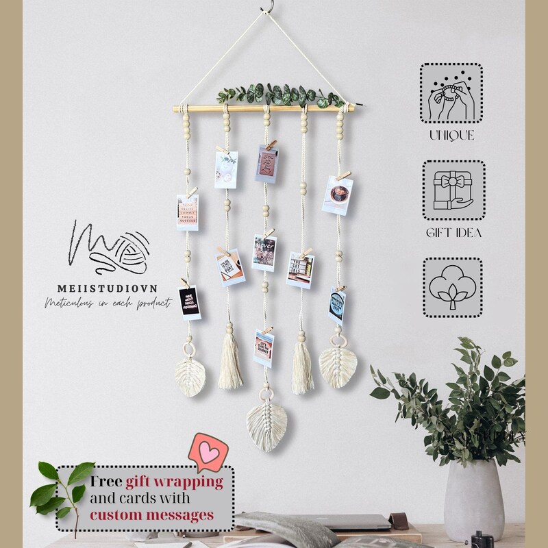Macrame Photo Hanger - Etsy