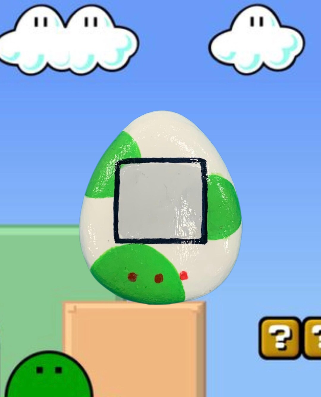 Handmade Worry Stone 90s Super Mario Yoshi Tamagotchi Collectible ...
