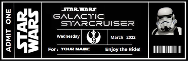Star Wars Galactic Starcruiser Secret, Surprise, Souvenir Ticket - Etsy