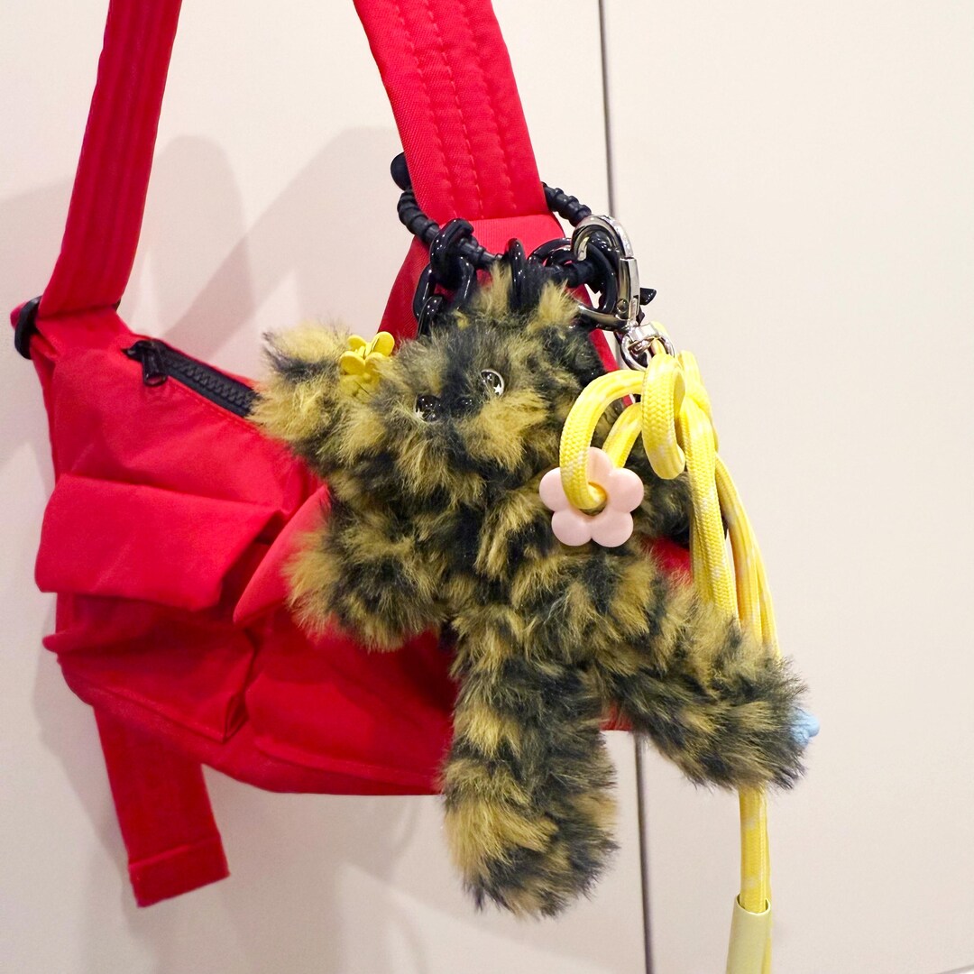 One of a Kind Handmade Black/yellow Moru Doll Keyring | Y2k Purse Charm ...