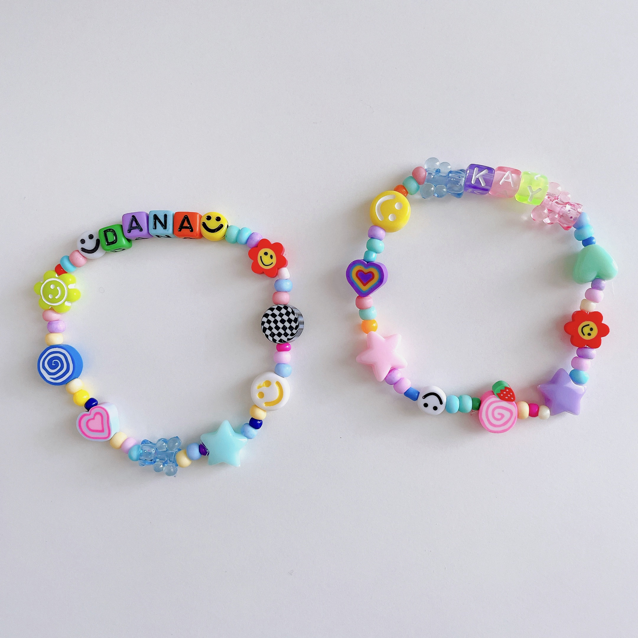 Cute Smiley Face Bracelet Custom Bracelet Colorful Beaded Bracelet ...