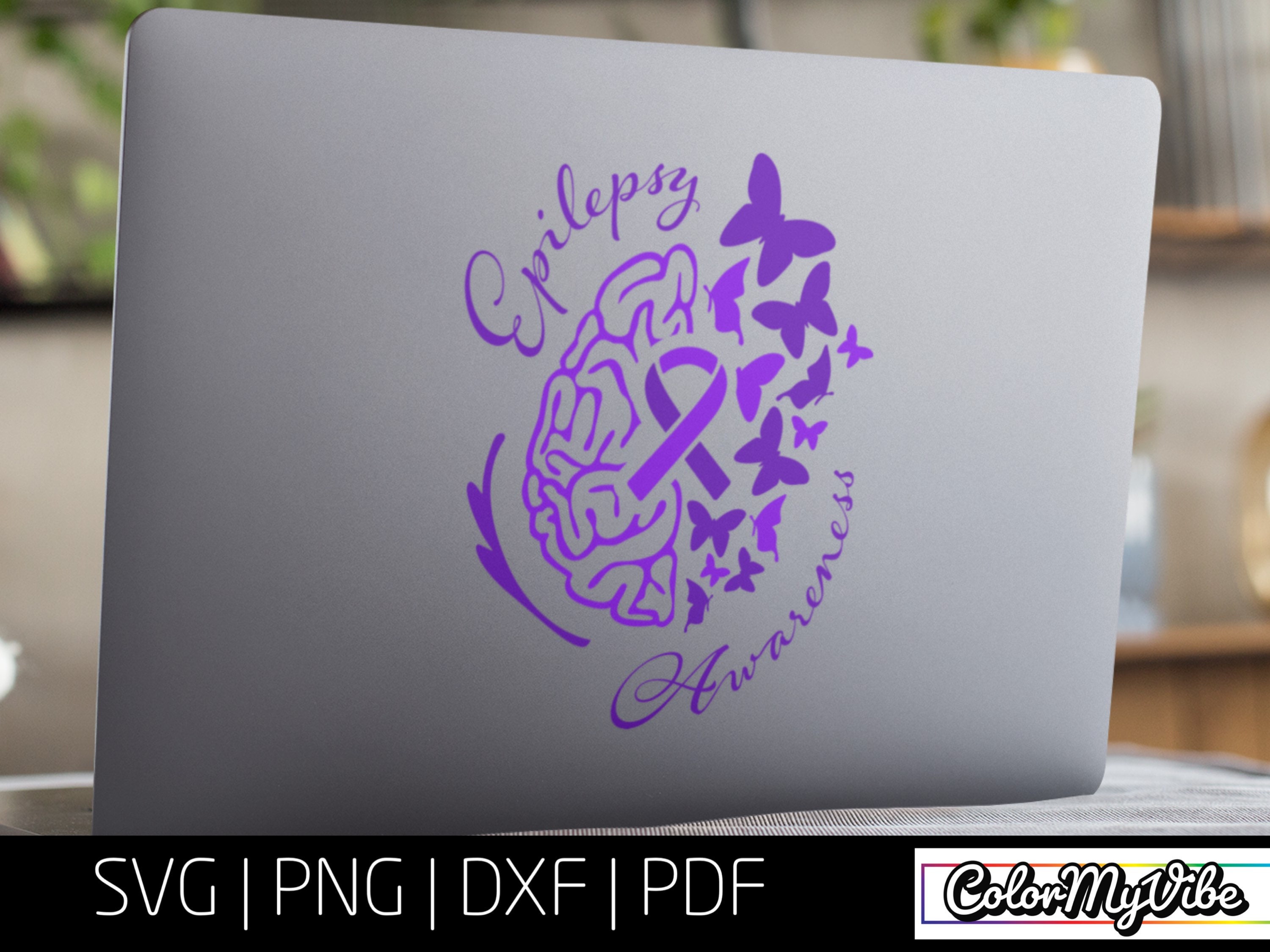 Epilepsy Awareness SVG, Support Epilepsy Gift, Brain Butterfly Graphic ...