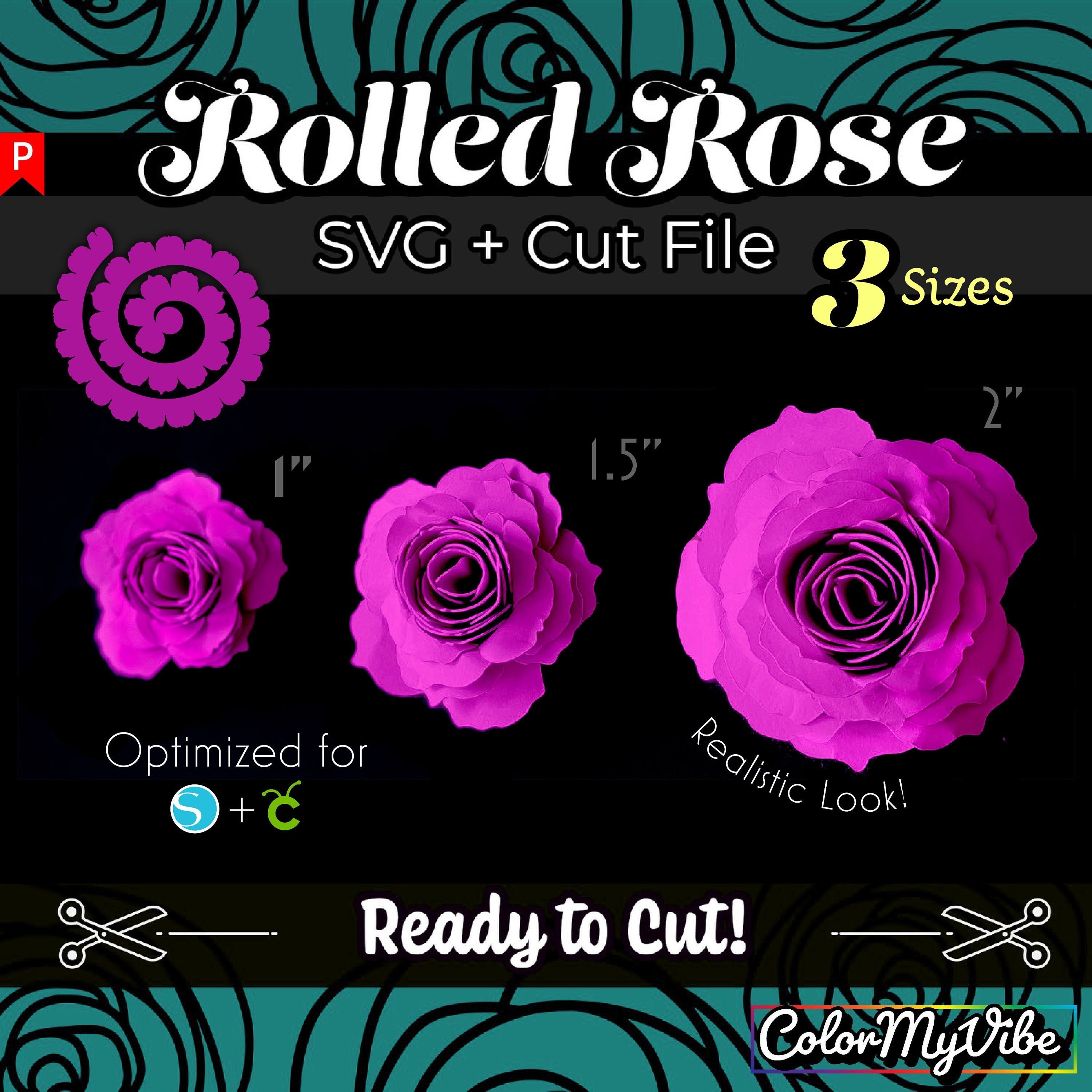 Rolled Flower Svg, High Quality 3D Paper Rose Cut File, DIY Flower ...