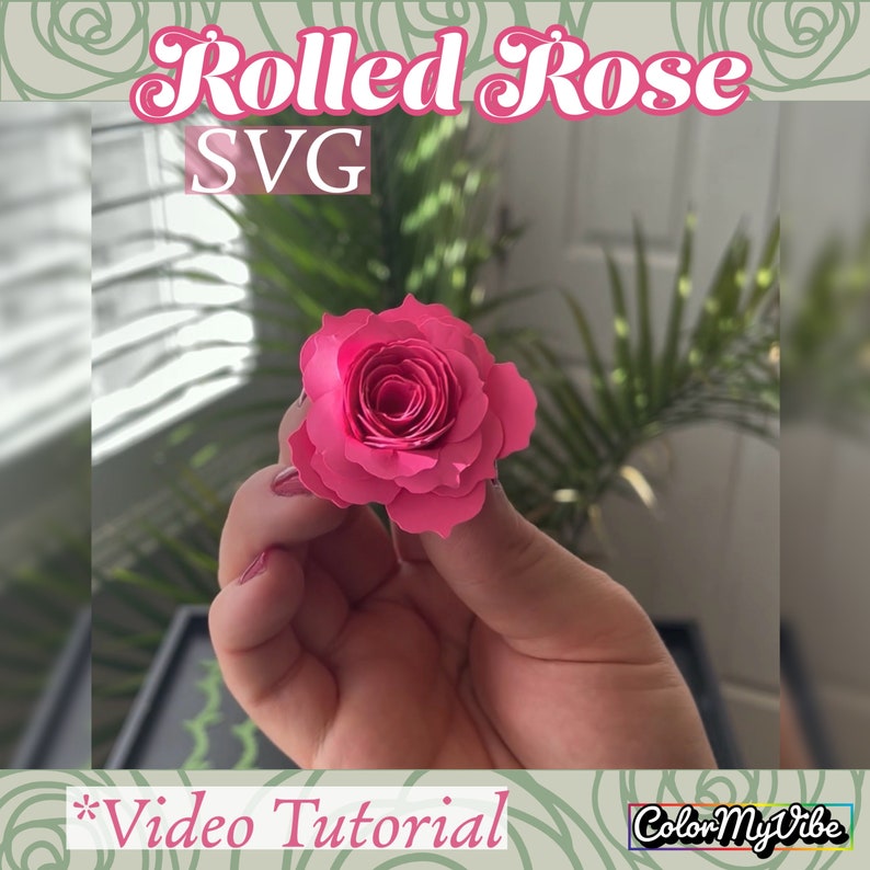 Rolled Flower Svg With Tutorial, High Quality 3D Paper Rose Cut File ...
