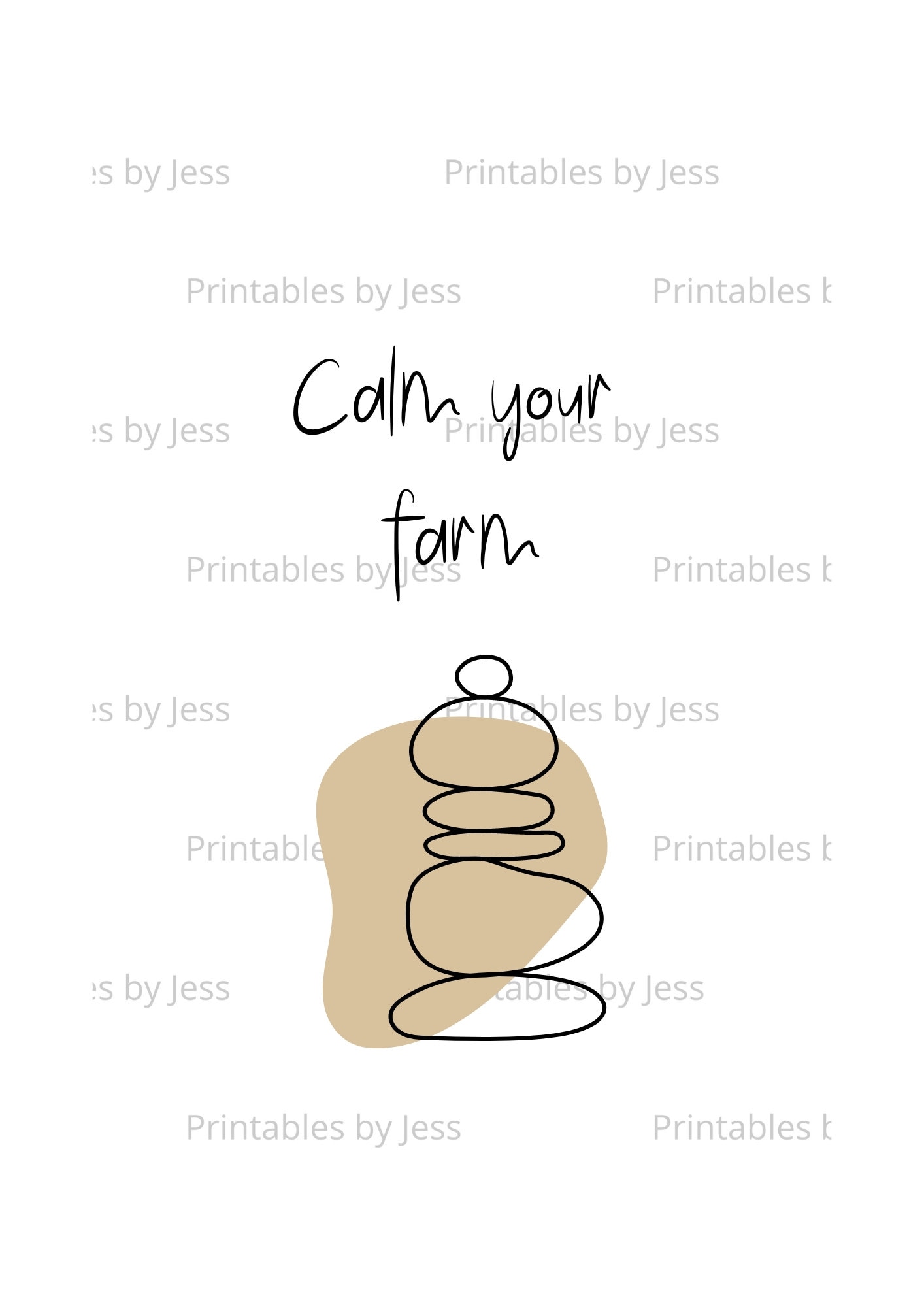 Relaxation Art Calm Your Farm Printable Australian Slang Calm Art Word ...