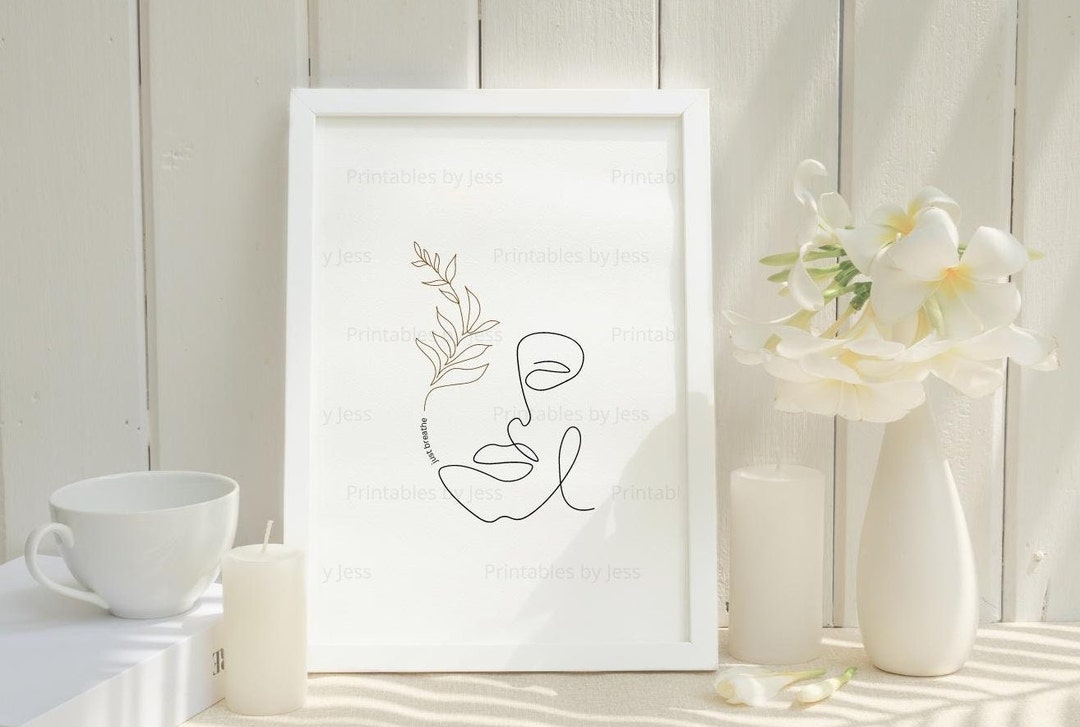 Serene Breath Minimalist Line Art Digital Printable Art - Etsy