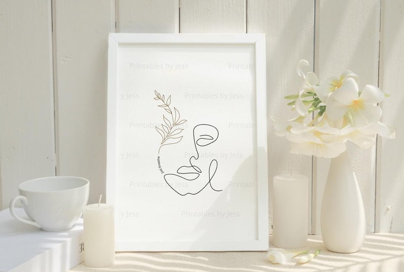Serene Breath Minimalist Line Art Digital Printable Art - Etsy