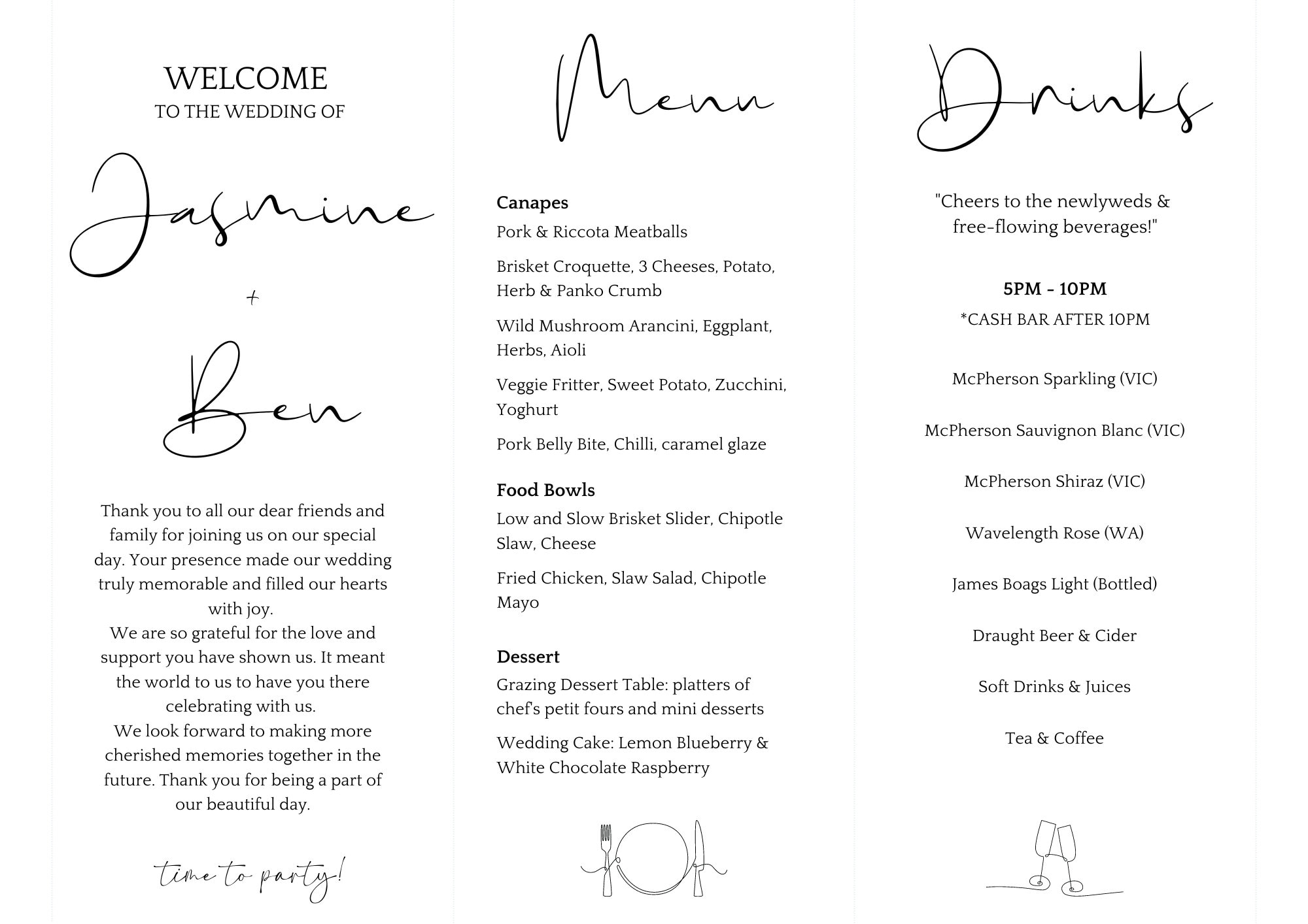 Wedding Trifold Brochure, Elegant Wedding Brochure, Wedding Tri Fold ...