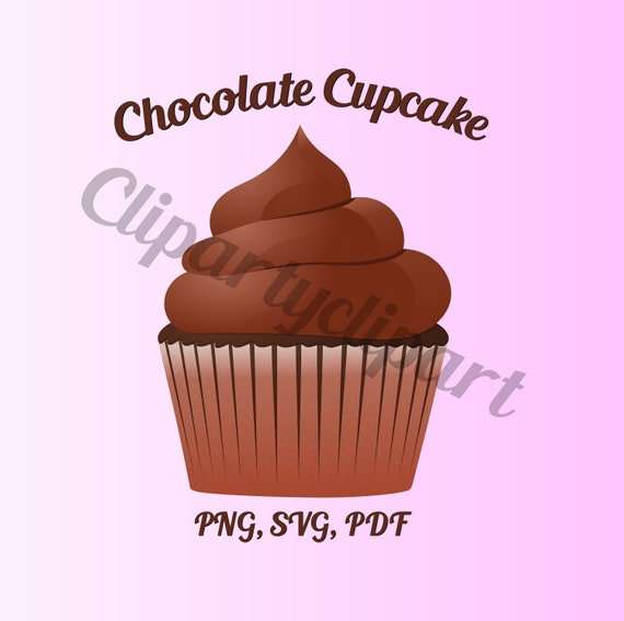 Chocolate Cupcake Clipart Clip Art for Flyers Menus Recipes - Etsy