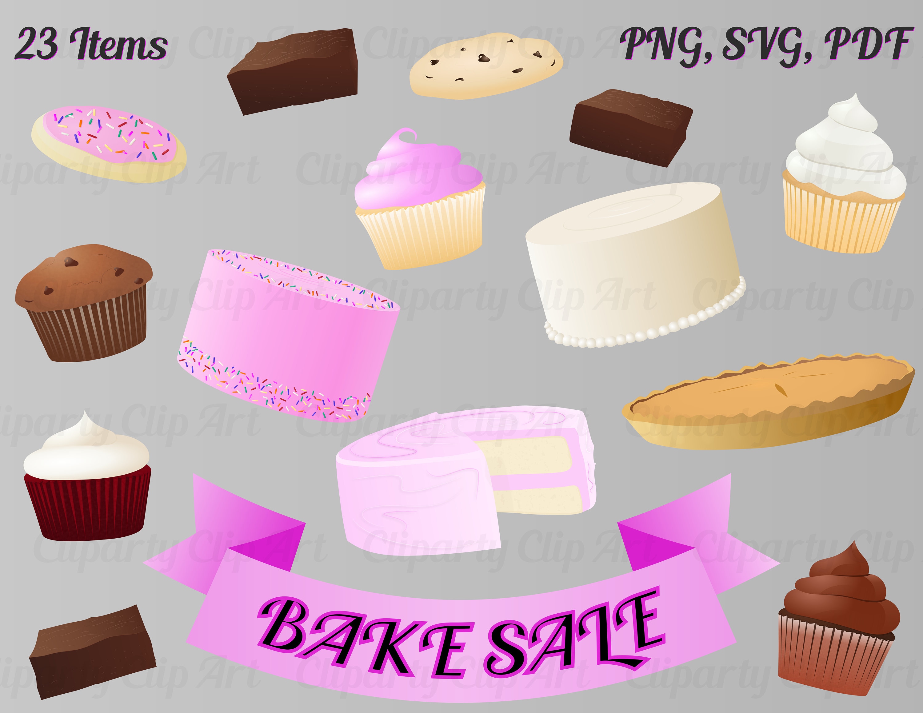 Bake Sale Clipart Clip Art for Flyers Menus Recipes - Etsy Ireland