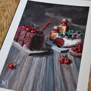 Cherry Cake 5x7 Fine Art Print Confections Series - Etsy