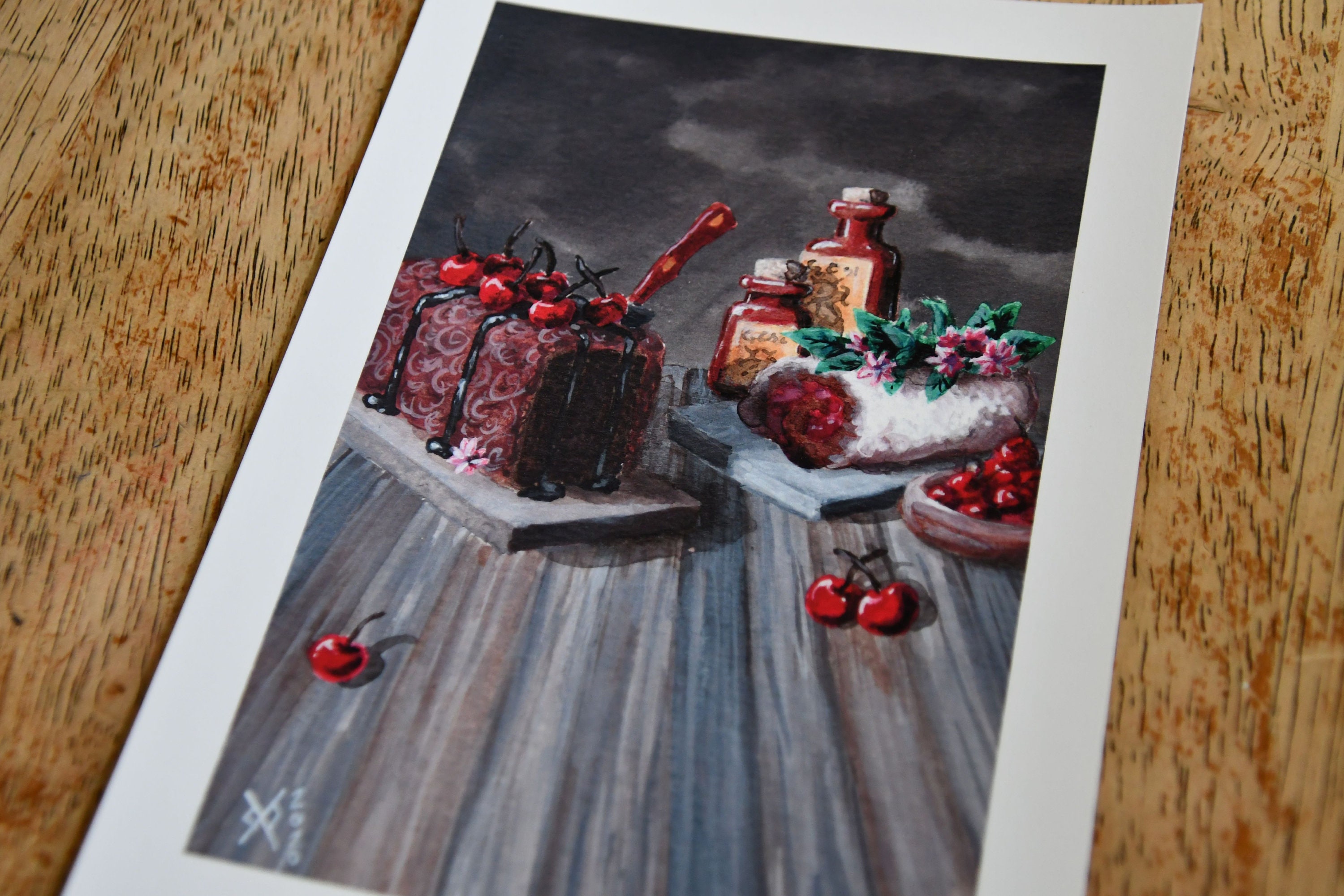 Cherry Cake 5x7 Fine Art Print Confections Series - Etsy