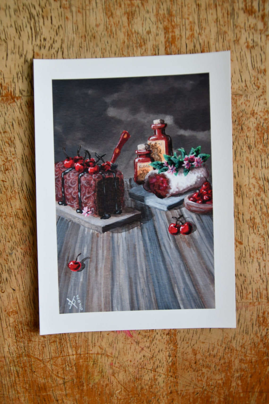 Cherry Cake 5x7 Fine Art Print Confections Series - Etsy