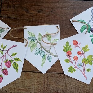 Bramble Berries Garland - Botanical Bunting Paper Wall Hanging ...