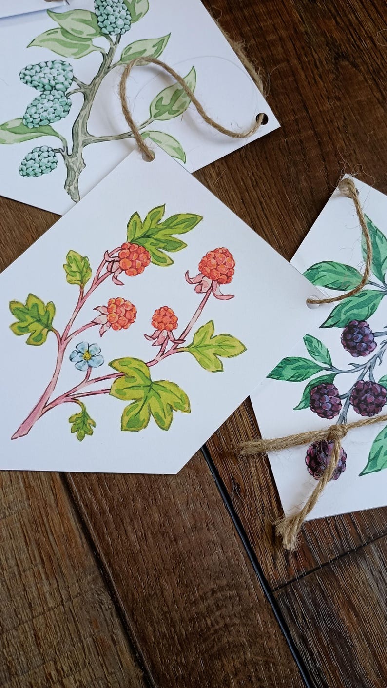 Bramble Berries Garland - Botanical Bunting Paper Wall Hanging ...
