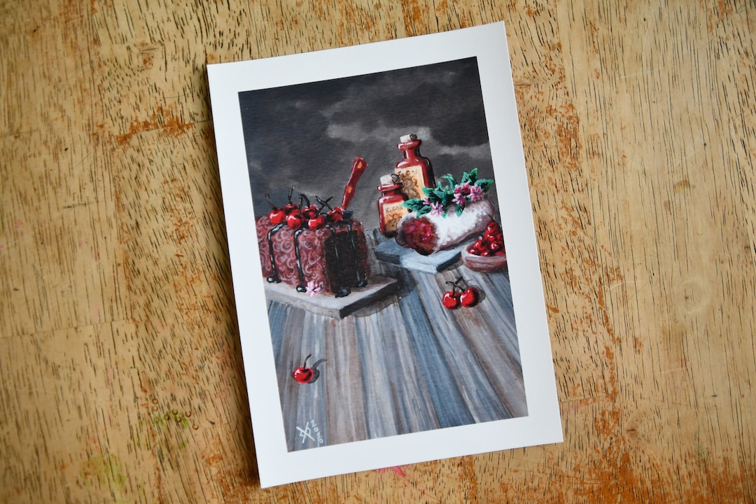 Cherry Cake 5x7 Fine Art Print Confections Series - Etsy