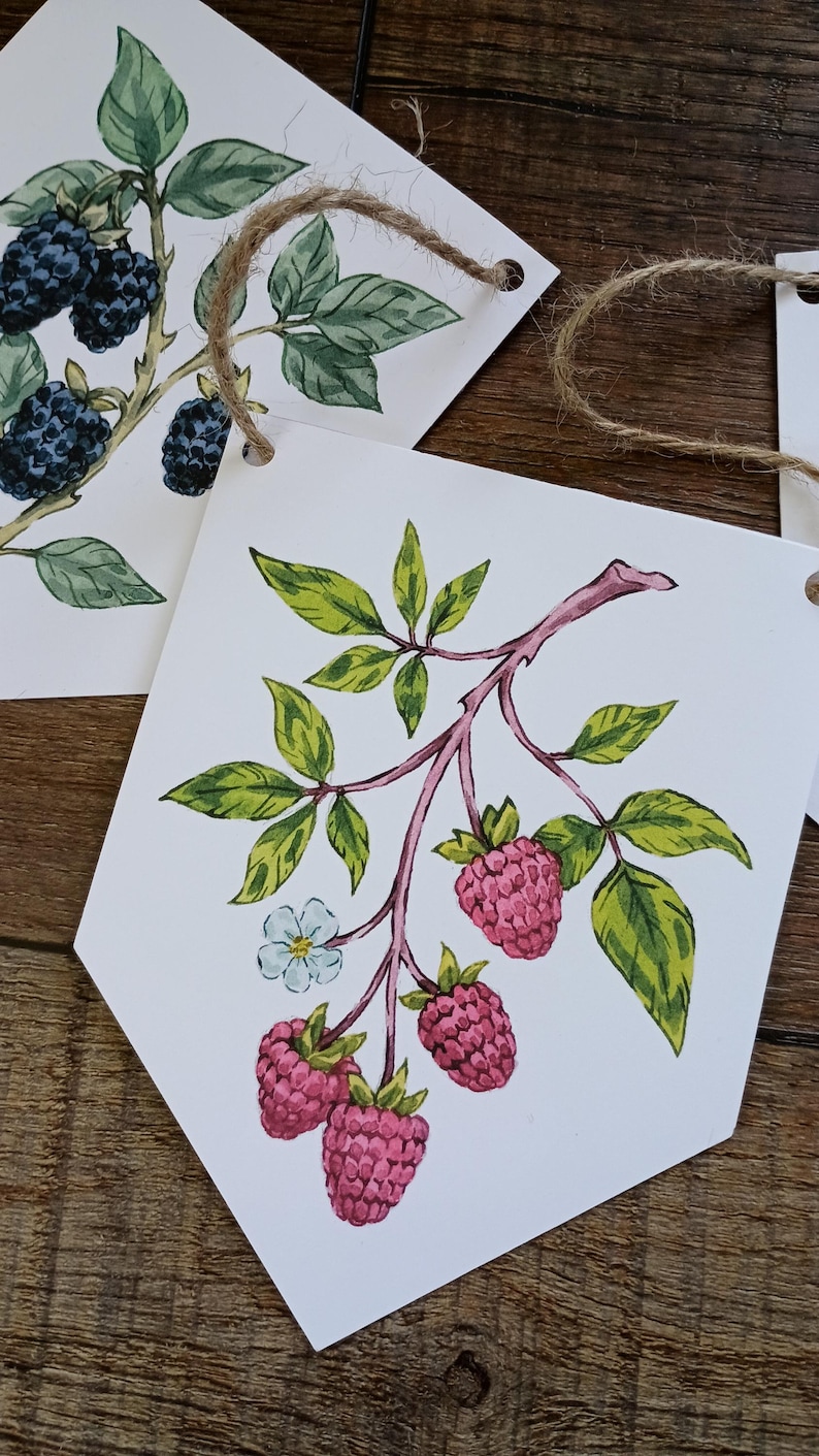 Bramble Berries Garland - Botanical Bunting Paper Wall Hanging ...