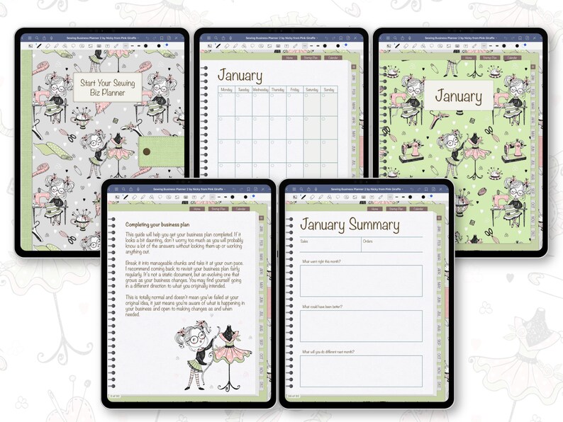 Sewing Business Startup Planner PDF Download Calendar New Business Plan ...
