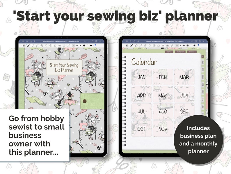 Sewing Business Startup Planner PDF Download Calendar New Business Plan ...