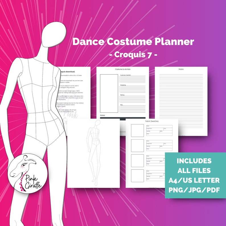 Basic Croquis & Dance Costume Designer Planner 7 Printable - Etsy