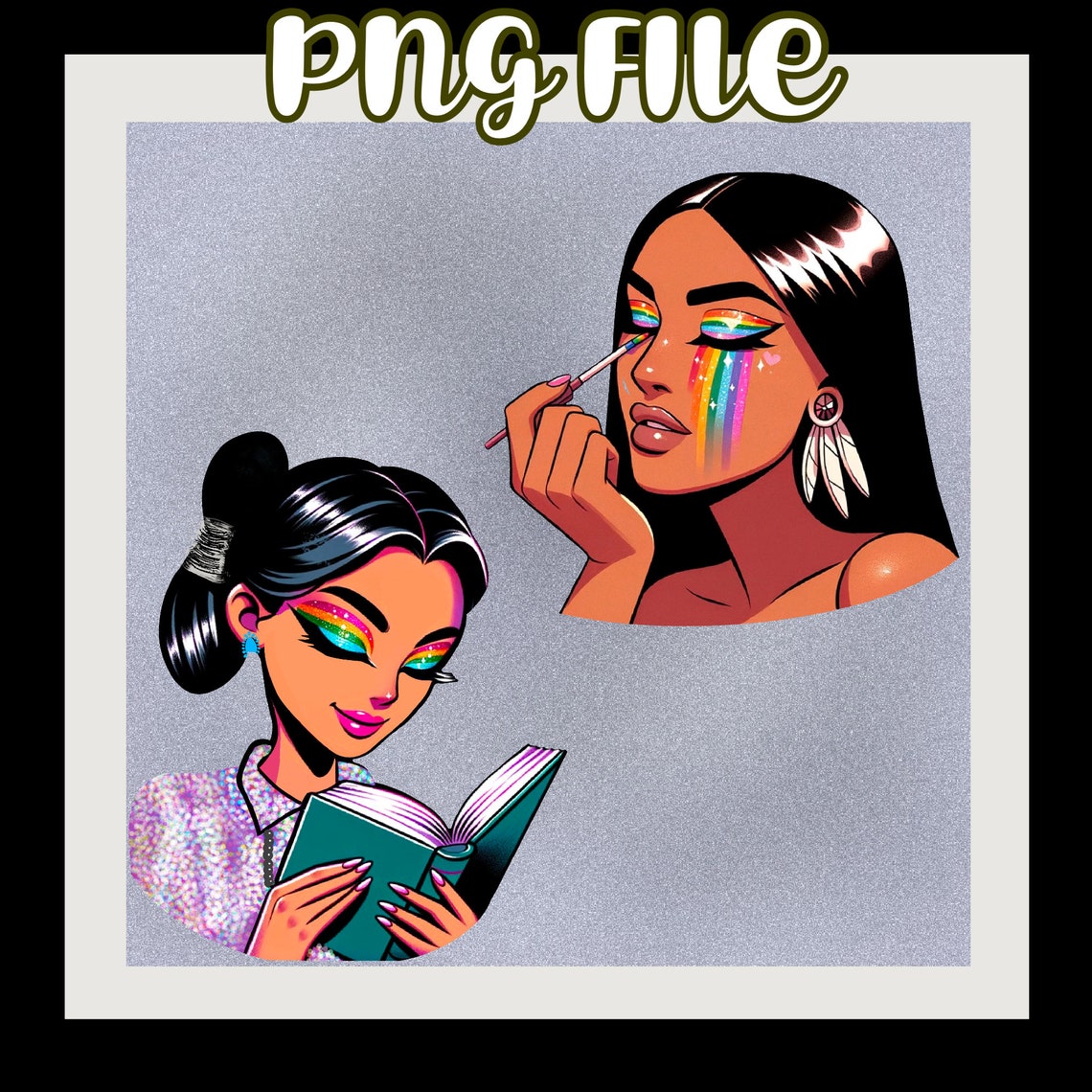 Native Woman Clipart PNG Makeup Baddie Navajo Digital File - Etsy
