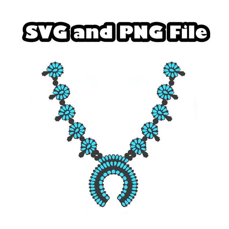 Navajo Turquoise Squash Blossom SVG PNG Digital File - Etsy