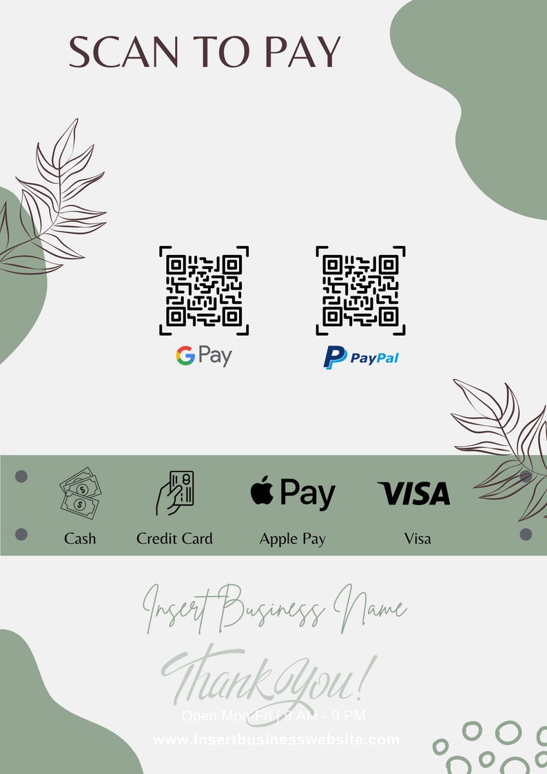 Editable Scan to Pay Template QR Payment Sign Template - Etsy Ireland Editable Scan to Pay Template QR Payment Sign Template - Etsy Ireland