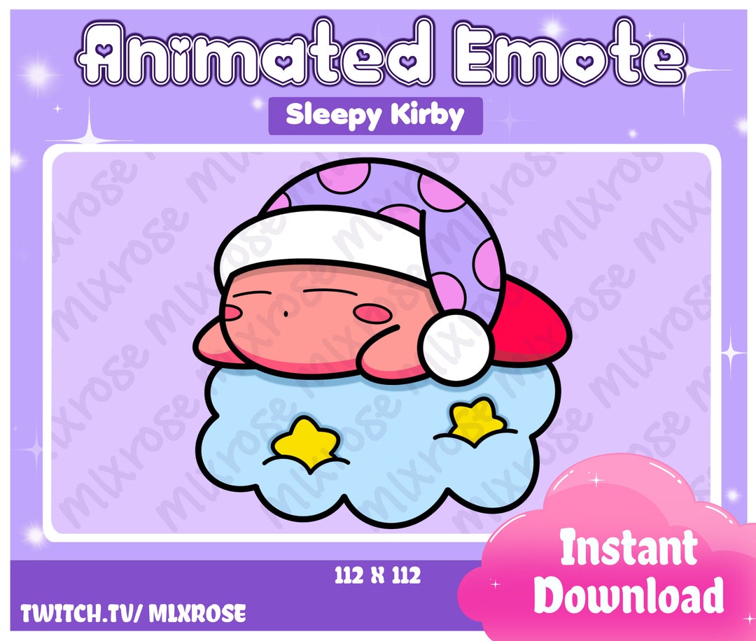 Sleepy Kirby Animated Emote for Twitch Streamers Discord - Etsy