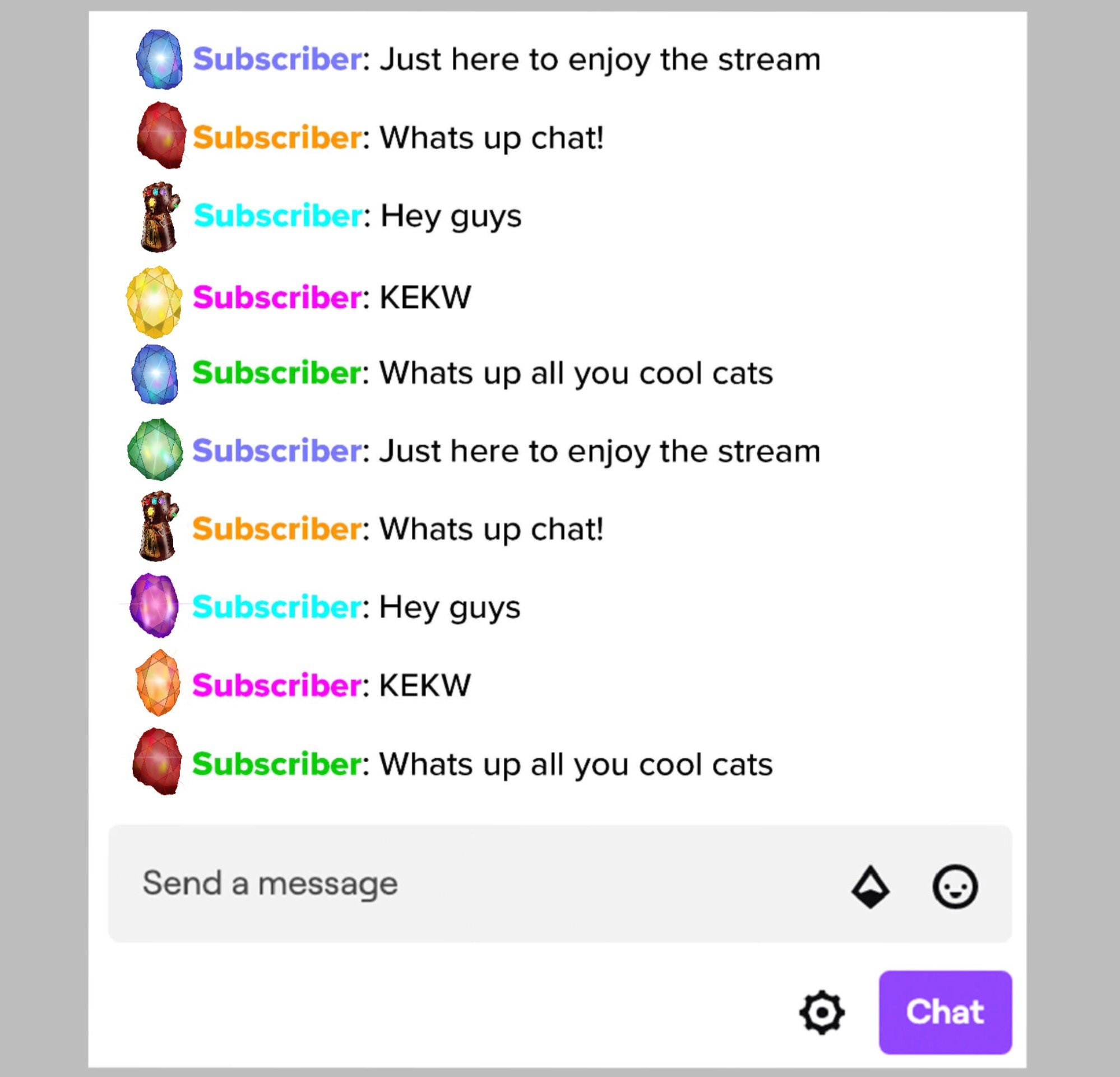 Avengers Infinity Stones Thanos Gauntlet Sub/bit Badges - Etsy