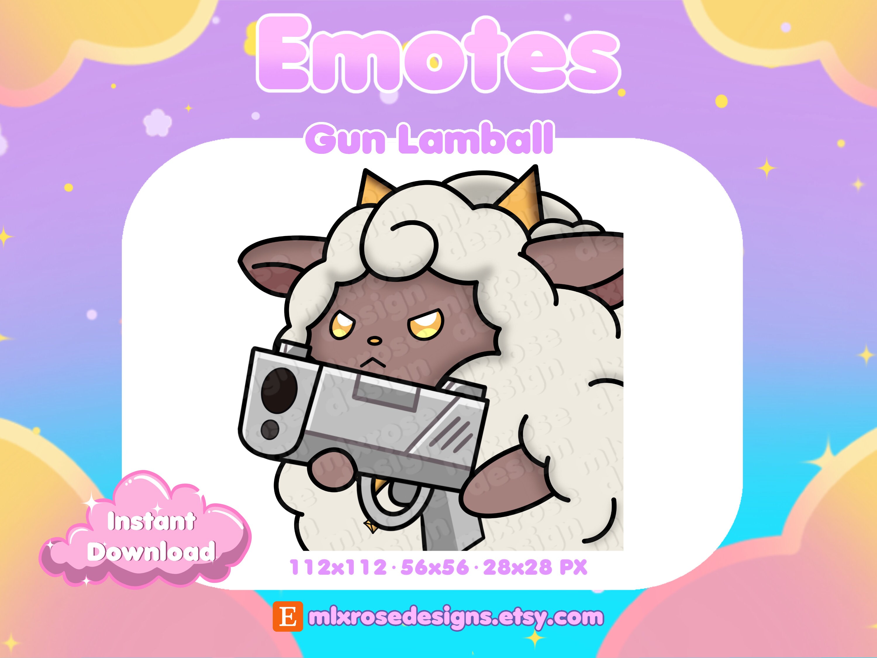 Palworld Gun Lamball Emote for Twitch Streamers, Discord, Youtube ...