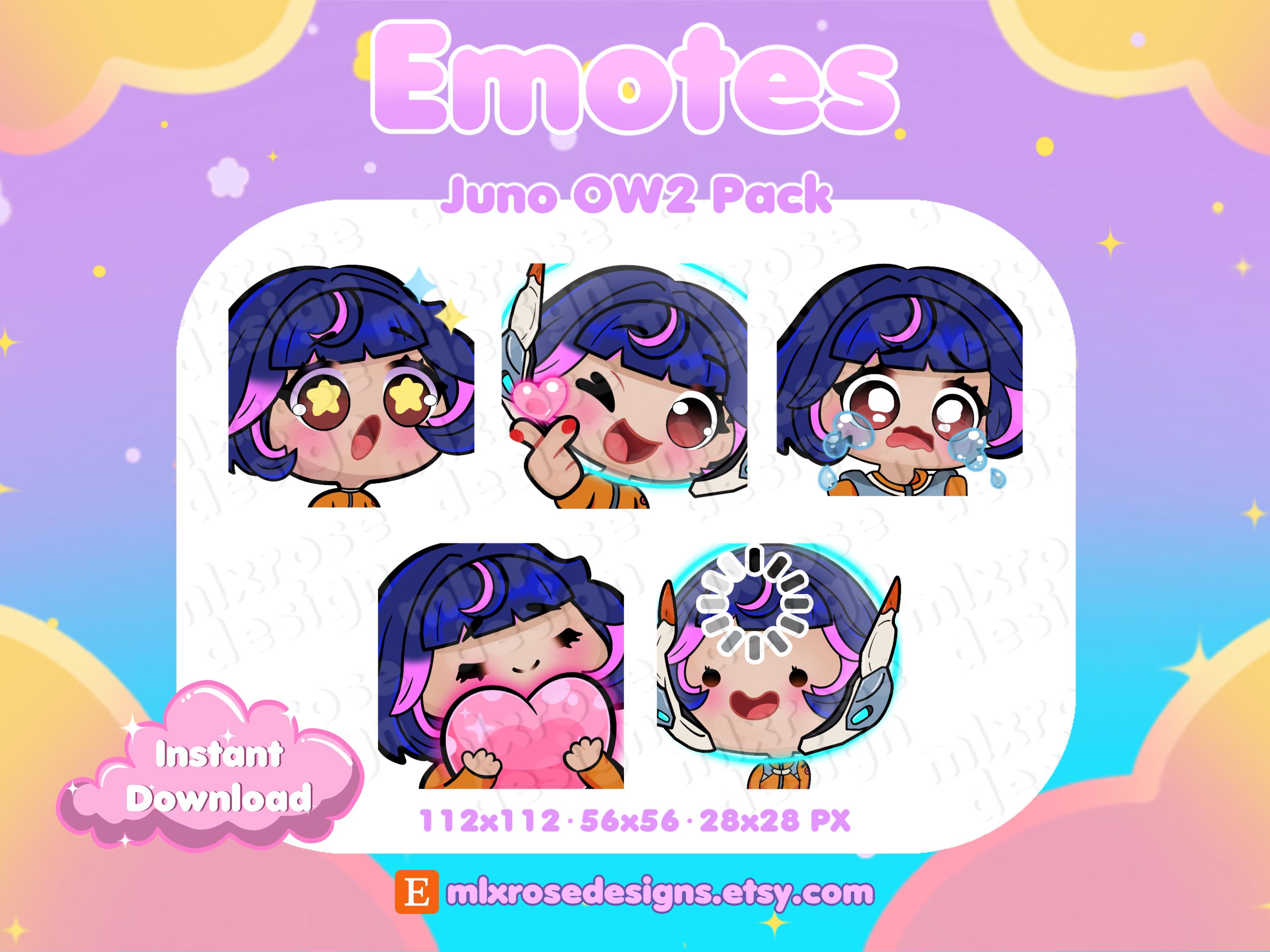 Juno Overwatch Emote Pack for Twitch Streamers, Discord, Youtube ...