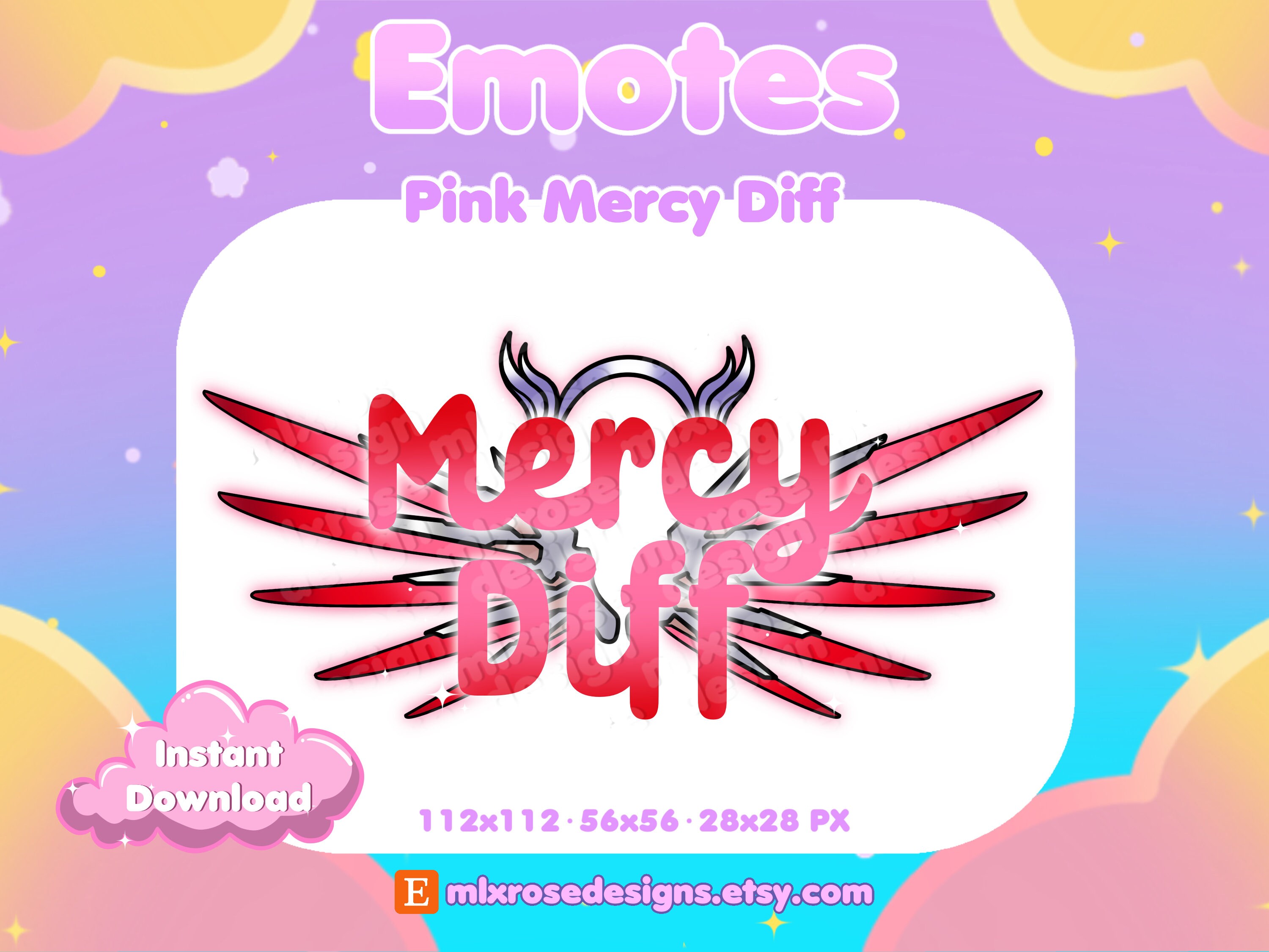 Pink Mercy Diff Overwatch Emote for Twitch Streamers, Discord, Youtube ...