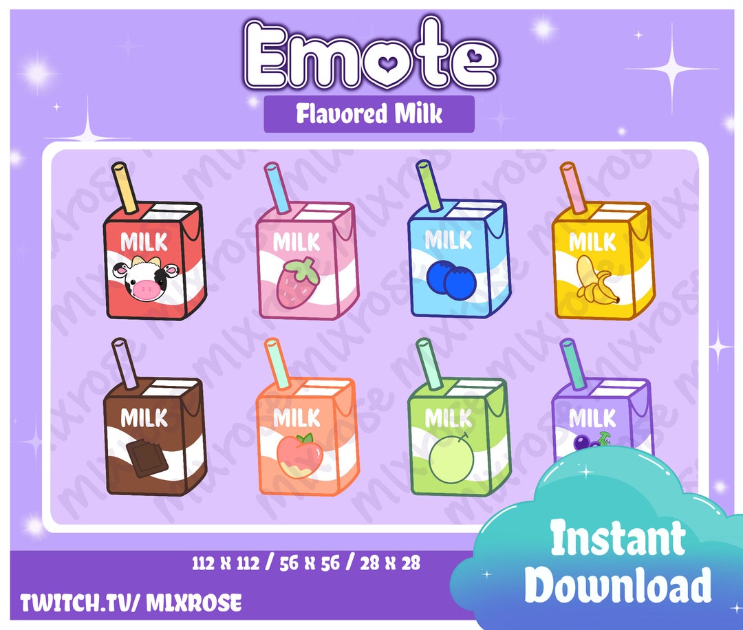Flavored Milk Twitch Emotes / Milk Emotes / Emotes for - Etsy 日本