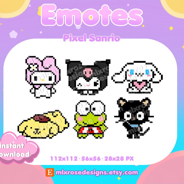 Plushie Pixel Friends Emotes Twitch Discord Stream Cute, Kawaii, Pixel ...