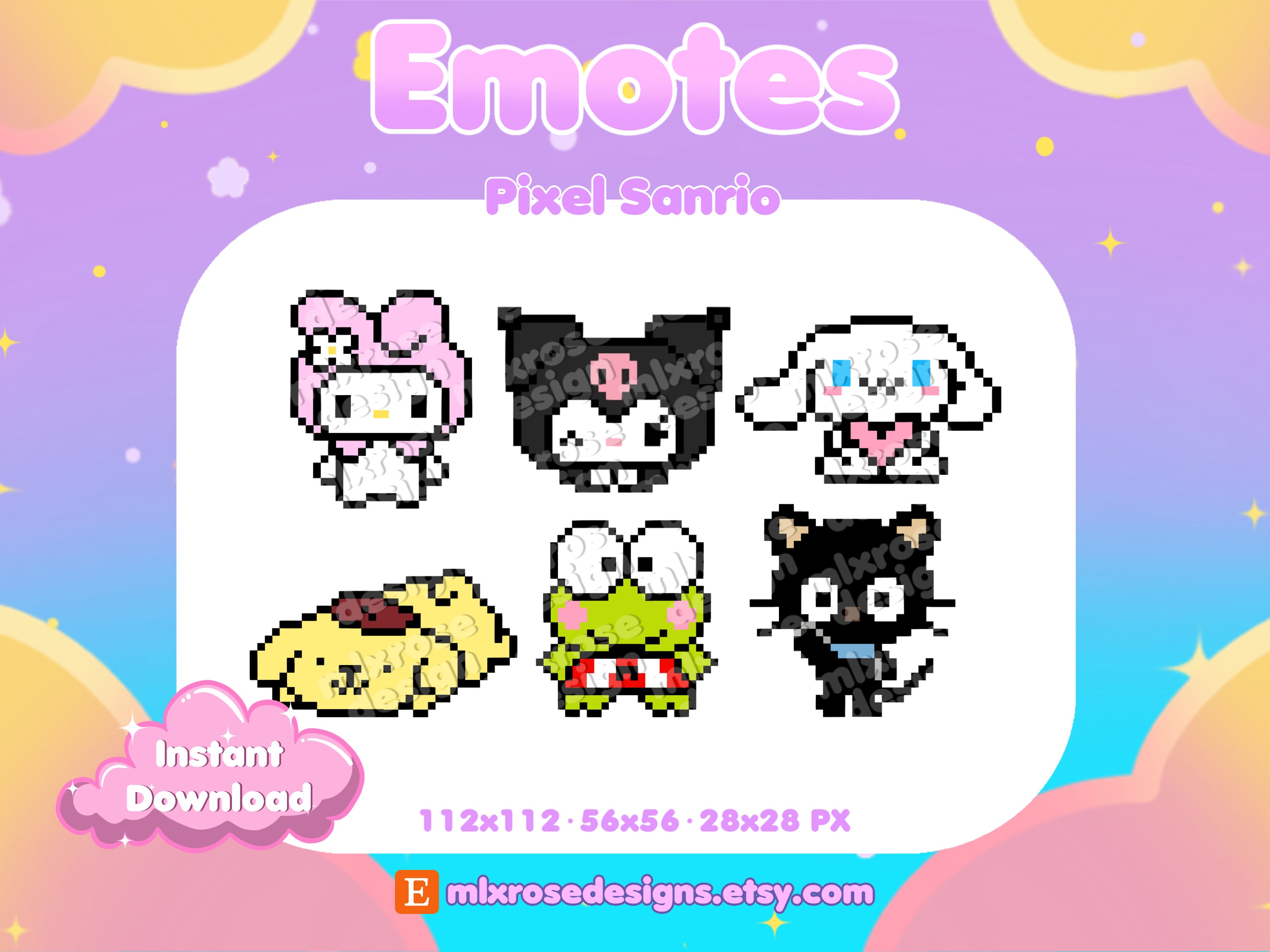 Plushie Pixel Friends Emotes - Twitch - Discord - Stream | Cute, Kawaii ...