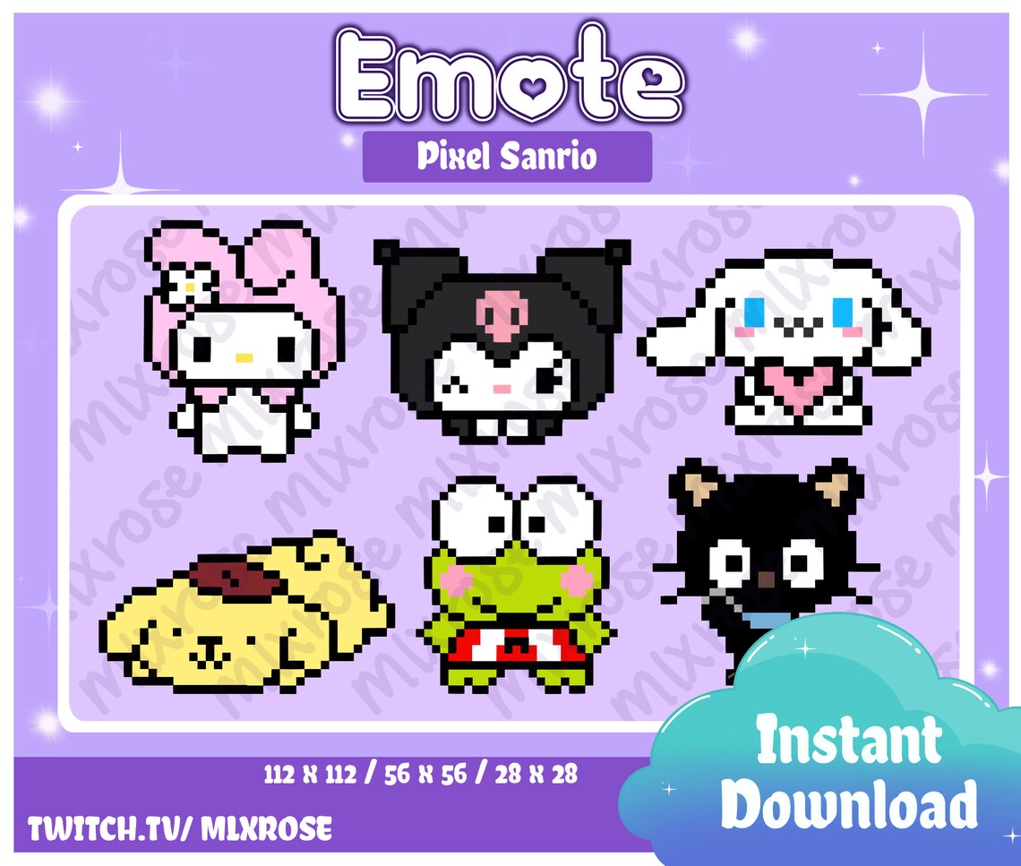 Plushie Pixel Friends Emotes Twitch Discord Stream - Etsy