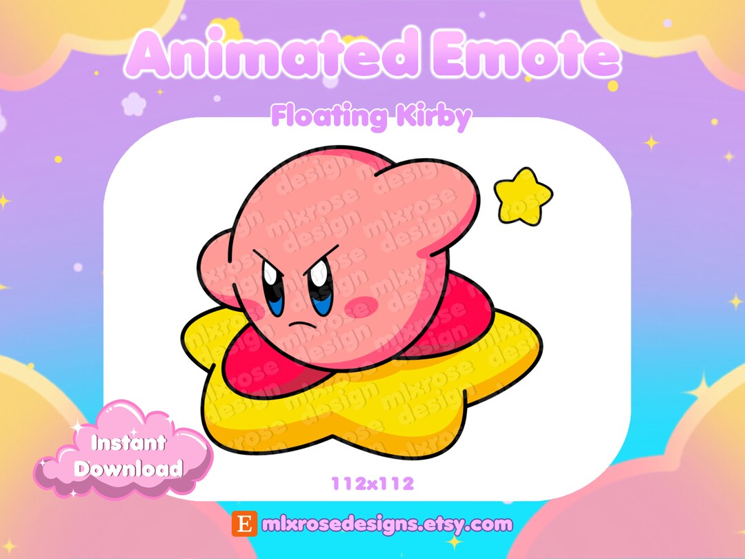Floating Kirby Animated Emote for Twitch Streamers, Discord, Youtube | Cute, Kawaii | Kirby ...