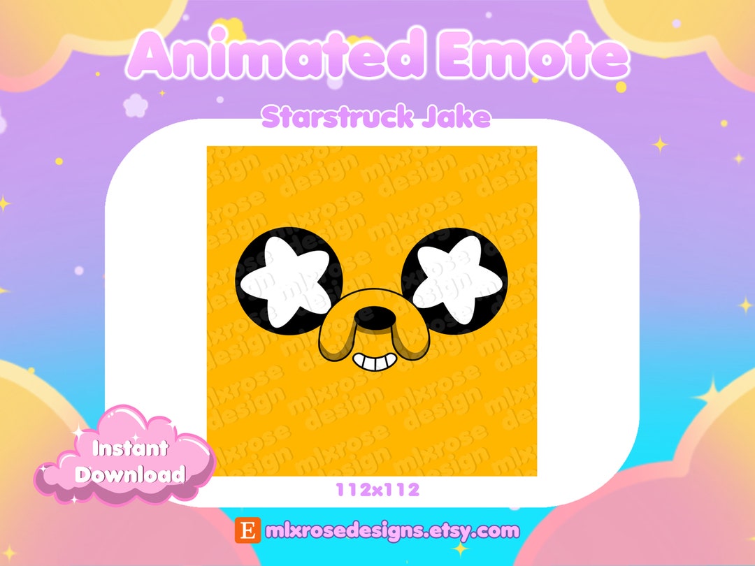 Starstruck Jake Adventure Time Animated & Static Emote for Twitch ...