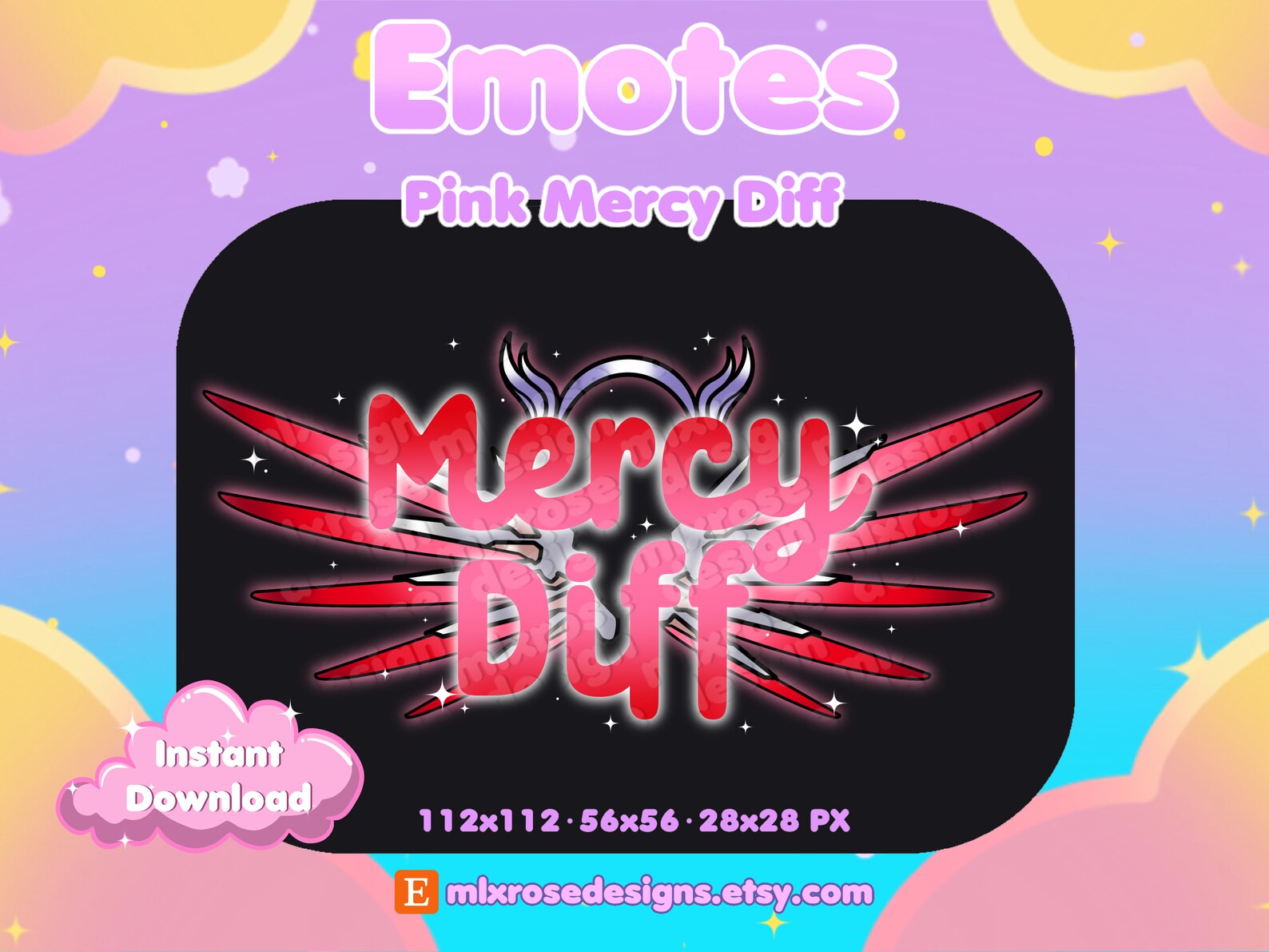 Pink Mercy Diff Overwatch Emote for Twitch Streamers, Discord, Youtube ...